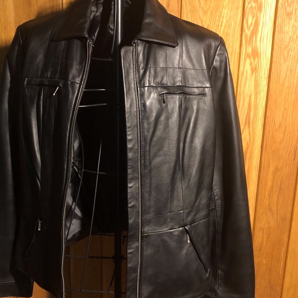 Alfani | Jackets & Coats | Alfani Black Leather Jacket | Poshmark